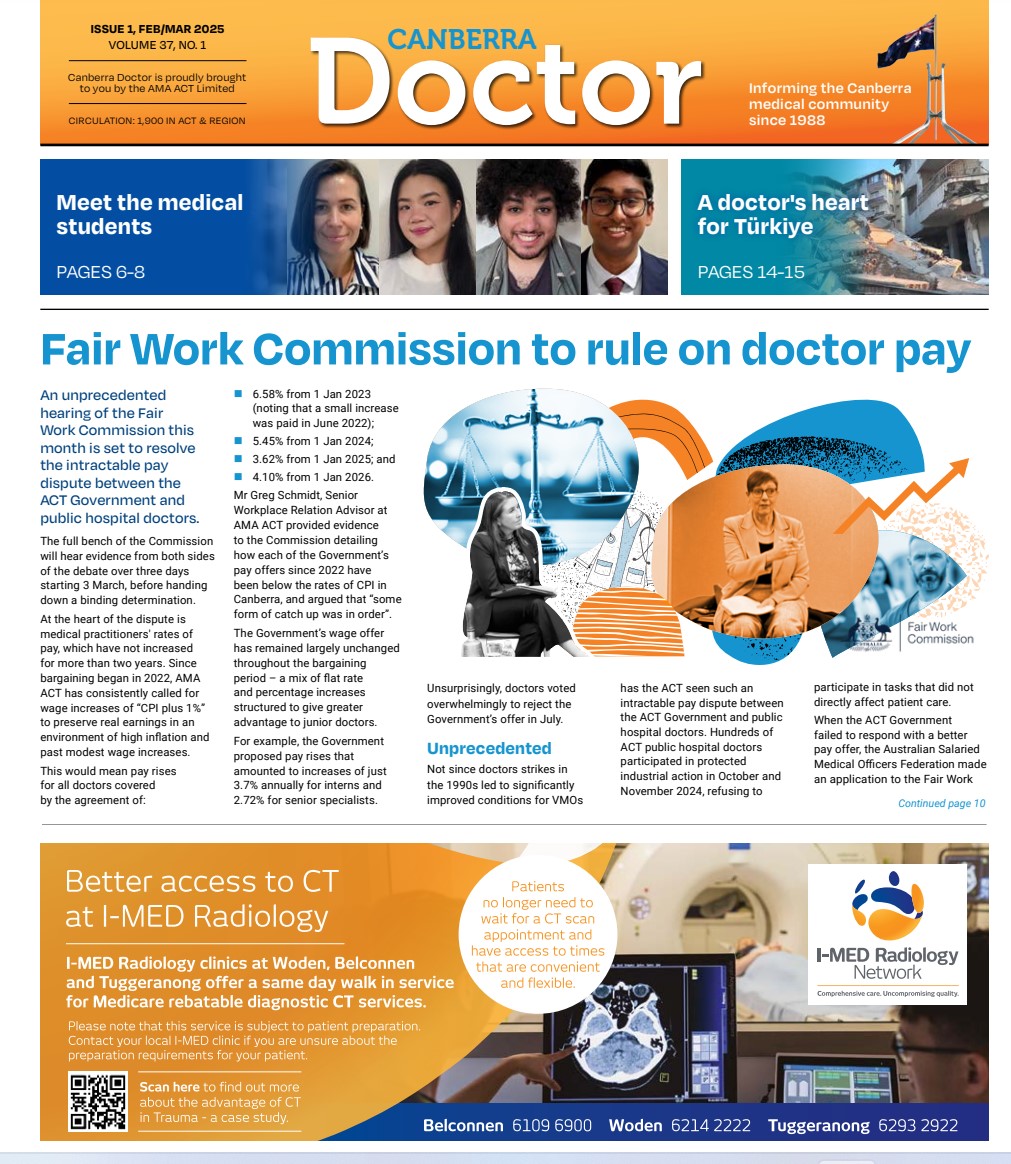 Canberra Doctor Issue 1 - 2025 | Australian Medical Association